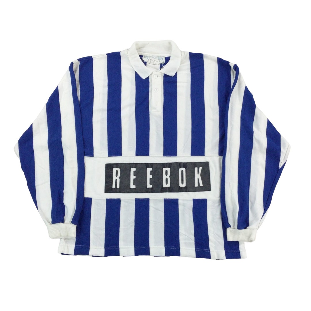 Vintage Reebok 80s Rugby Jersey Medium Size Men Top Male Pre-owned Polo ...