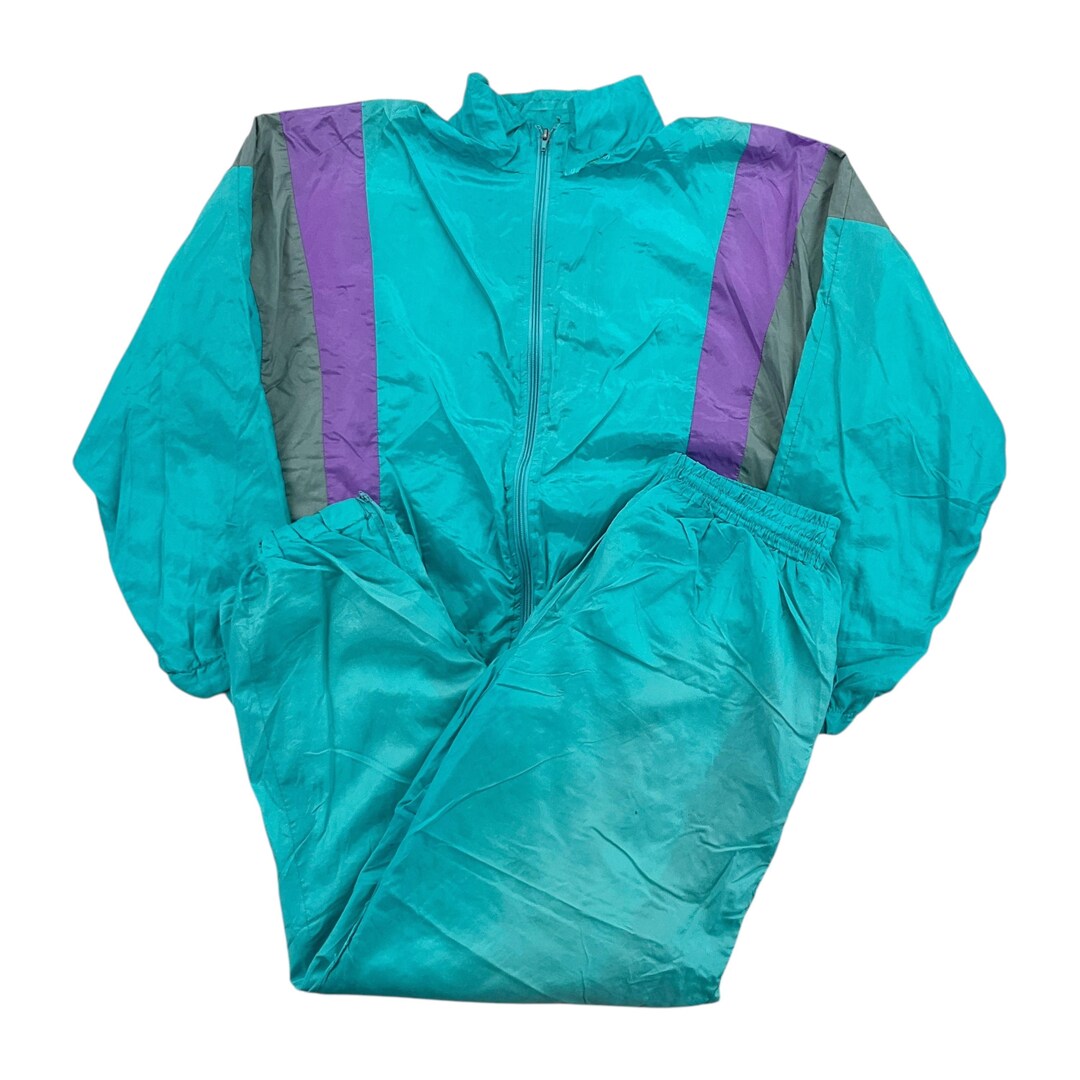 Vintage Retro 90s Tracksuit - Medium Size Men Sport Suit Male Pre-owned ...