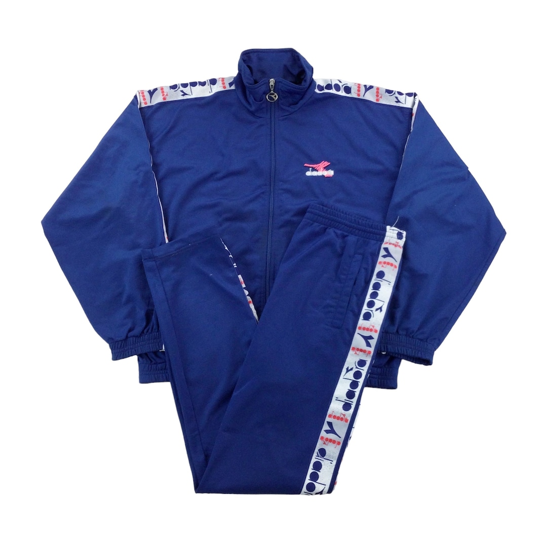 Vintage Diadora 90s Sport Tracksuit Medium Size Men Sport Suit Male Pre ...