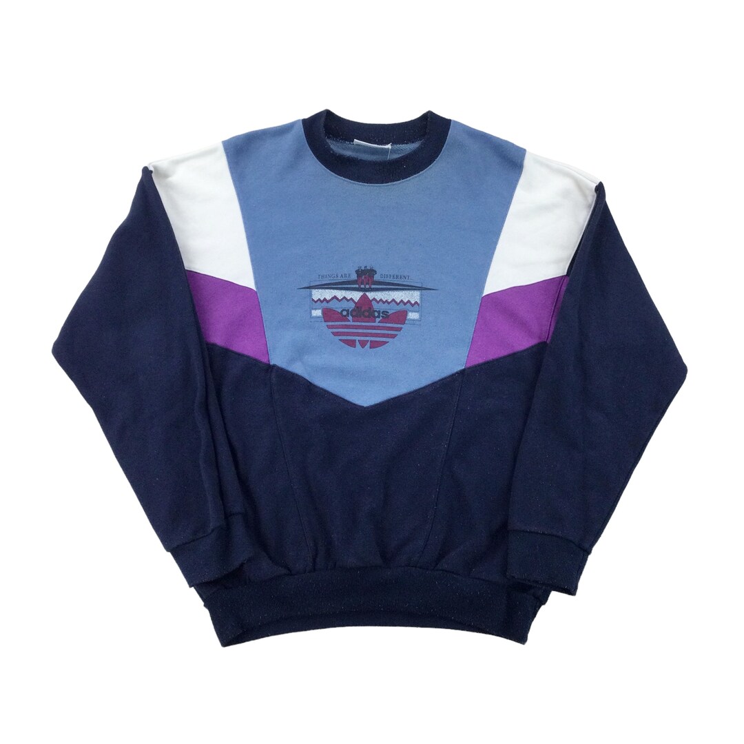 Vintage Adidas 80s Colorblock Sweatshirt Medium Size Men Pullover Male ...