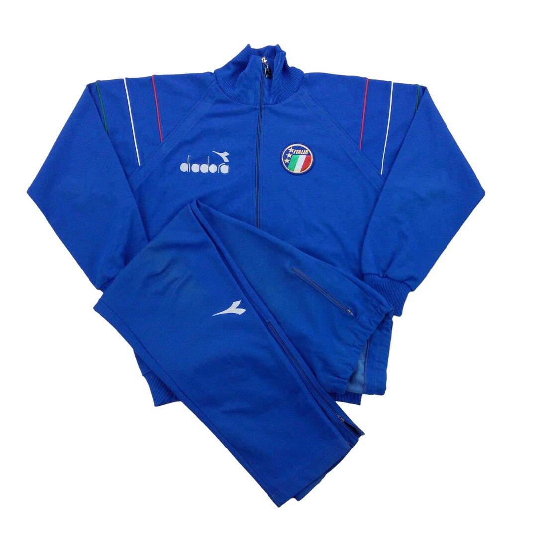 Vintage Diadora 1986 Italia Tracksuit Large Size Men Sport Suit Male ...