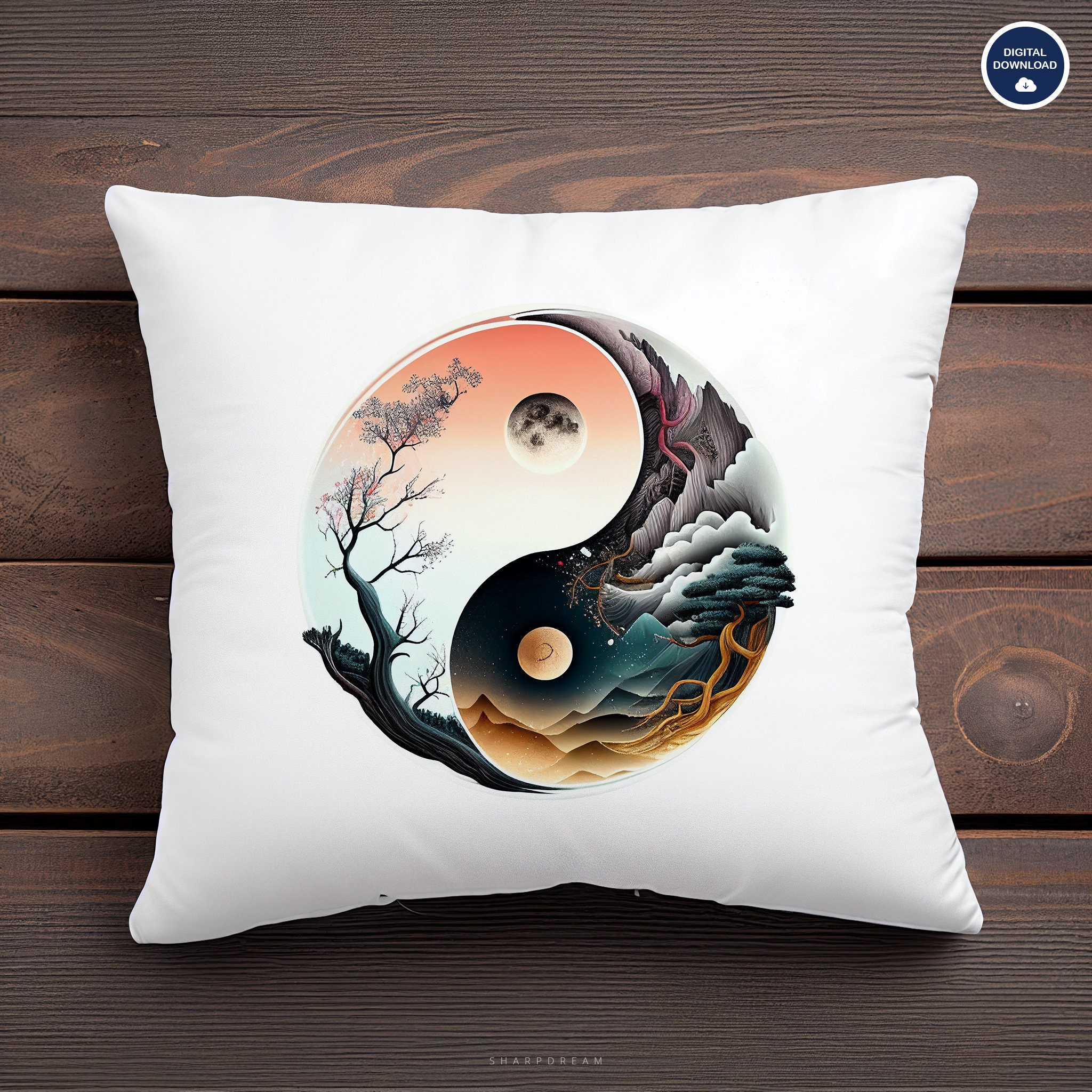 Ying Yang Wall Art, Abstract Print, Yin Yang Print, Talisman Poster ...