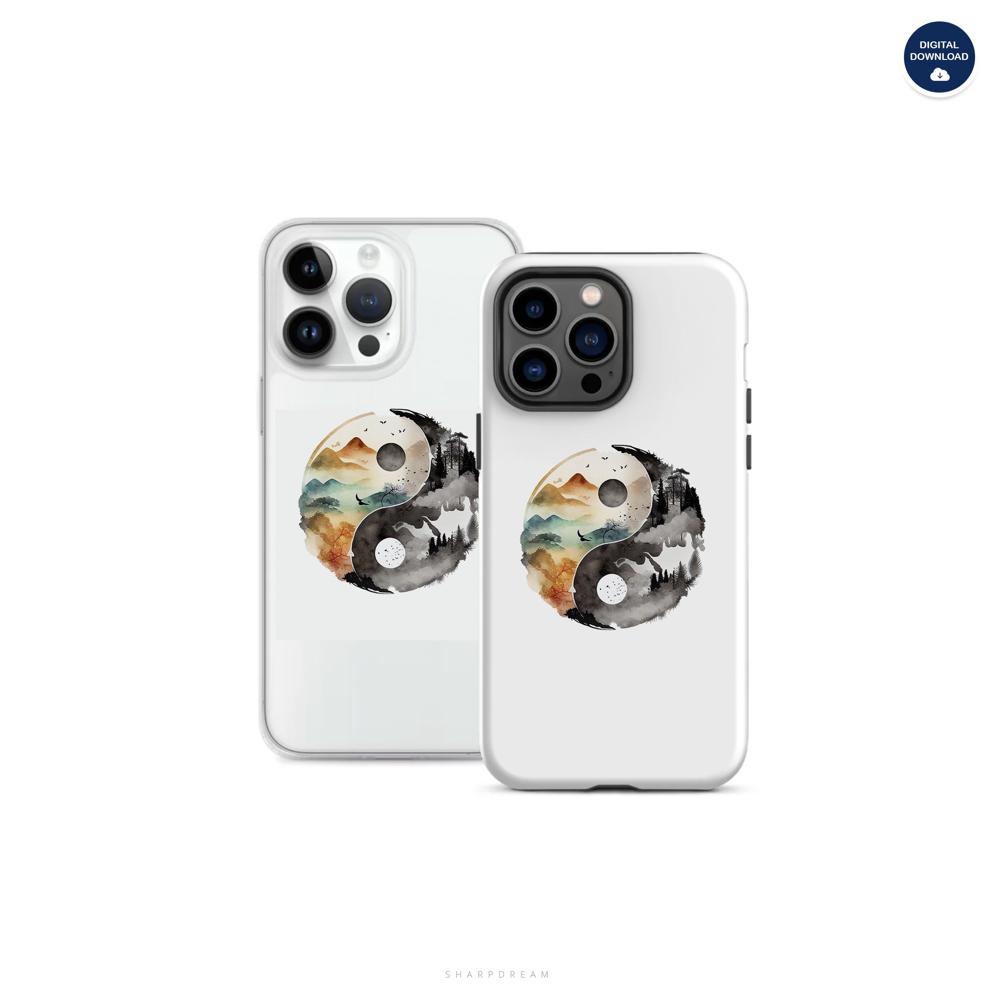 Yin-yang Printable Zen Wall Art, Abstract Yin Yang Design Download ...