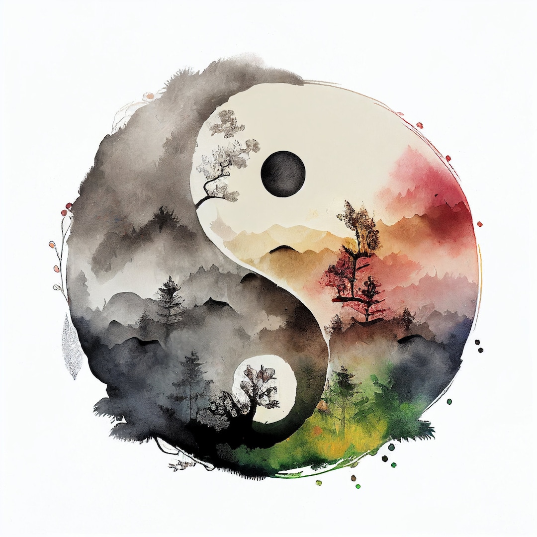 Yinyang Printable, Yin Yang Wall Art Download, Balance Print, Modern ...