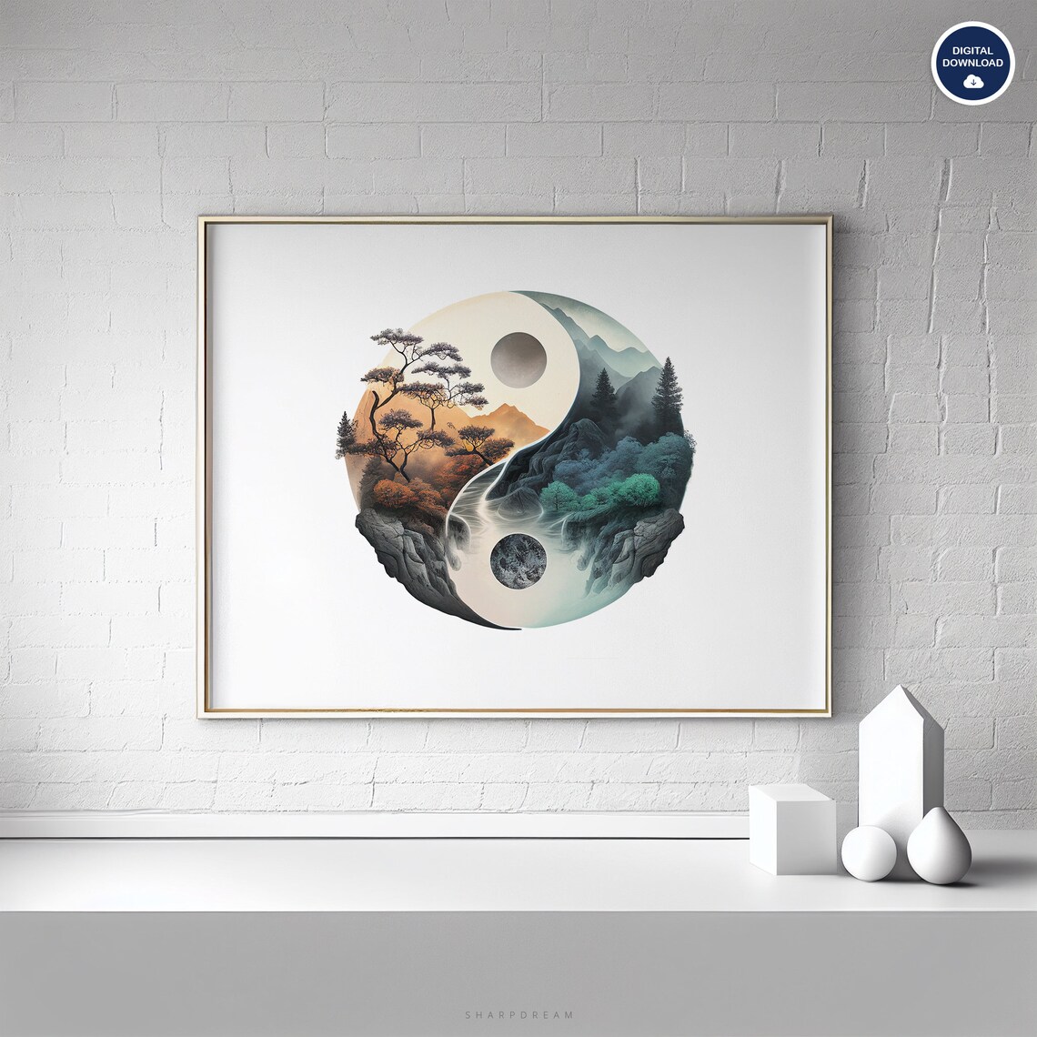 Abstract Yin Yang Print, Balance Wall Art, Zen Printable, Spiritual ...