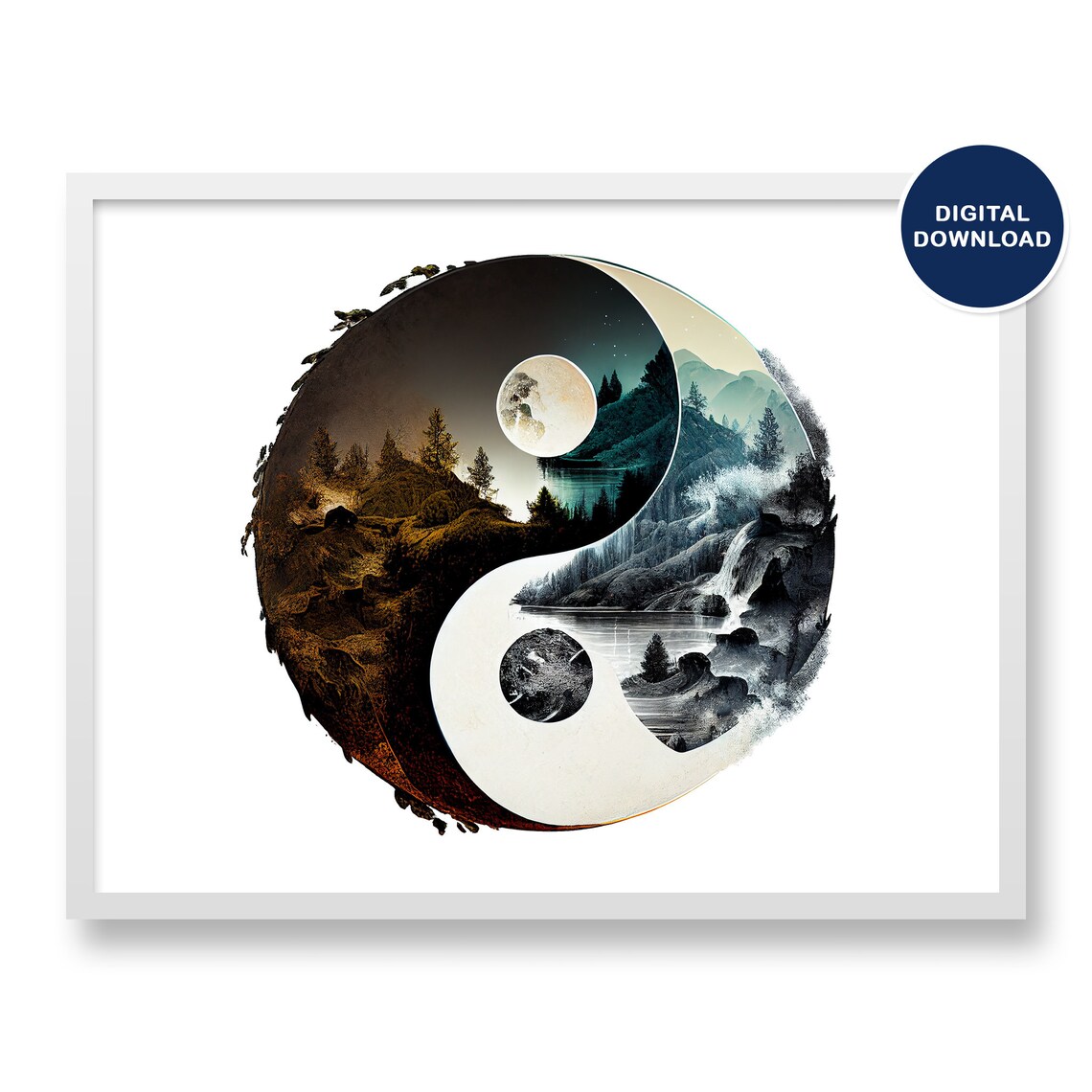 Yin Yang Printable Wall Poster, Balance Print, Ying Yang Wall Art, Zen ...