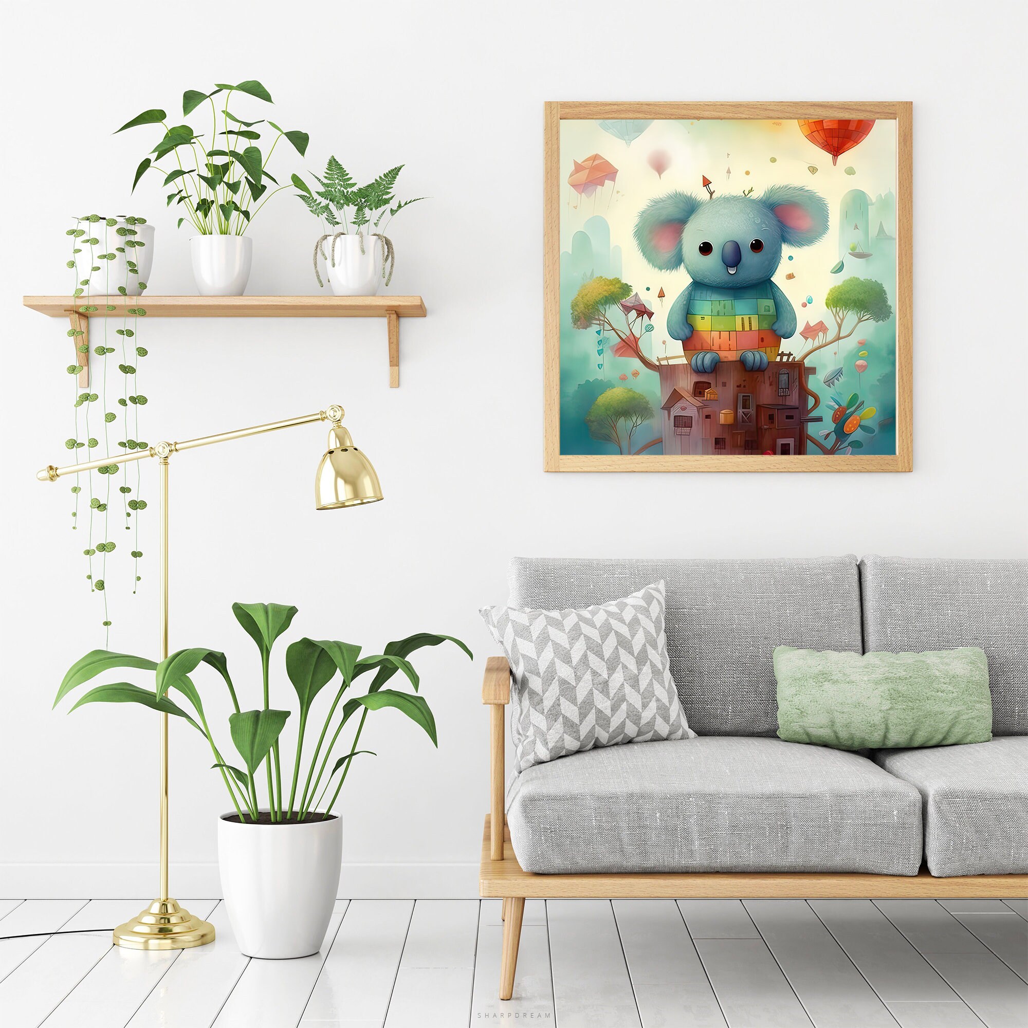 Cute Koala Nursery Art Printable Collection, Print Set, Koalas Painting ...