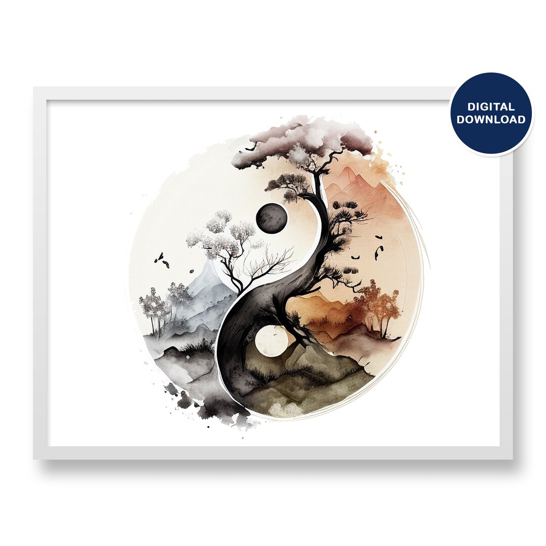 Abstract Yin Yang Printable Balance Ying Yang Wall Art - Etsy