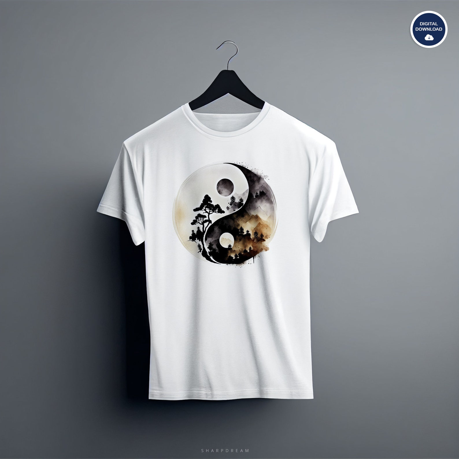 Ying Yang Art, Taoism Art, Zen Print, Boho Wall Art, Spiritual Art ...