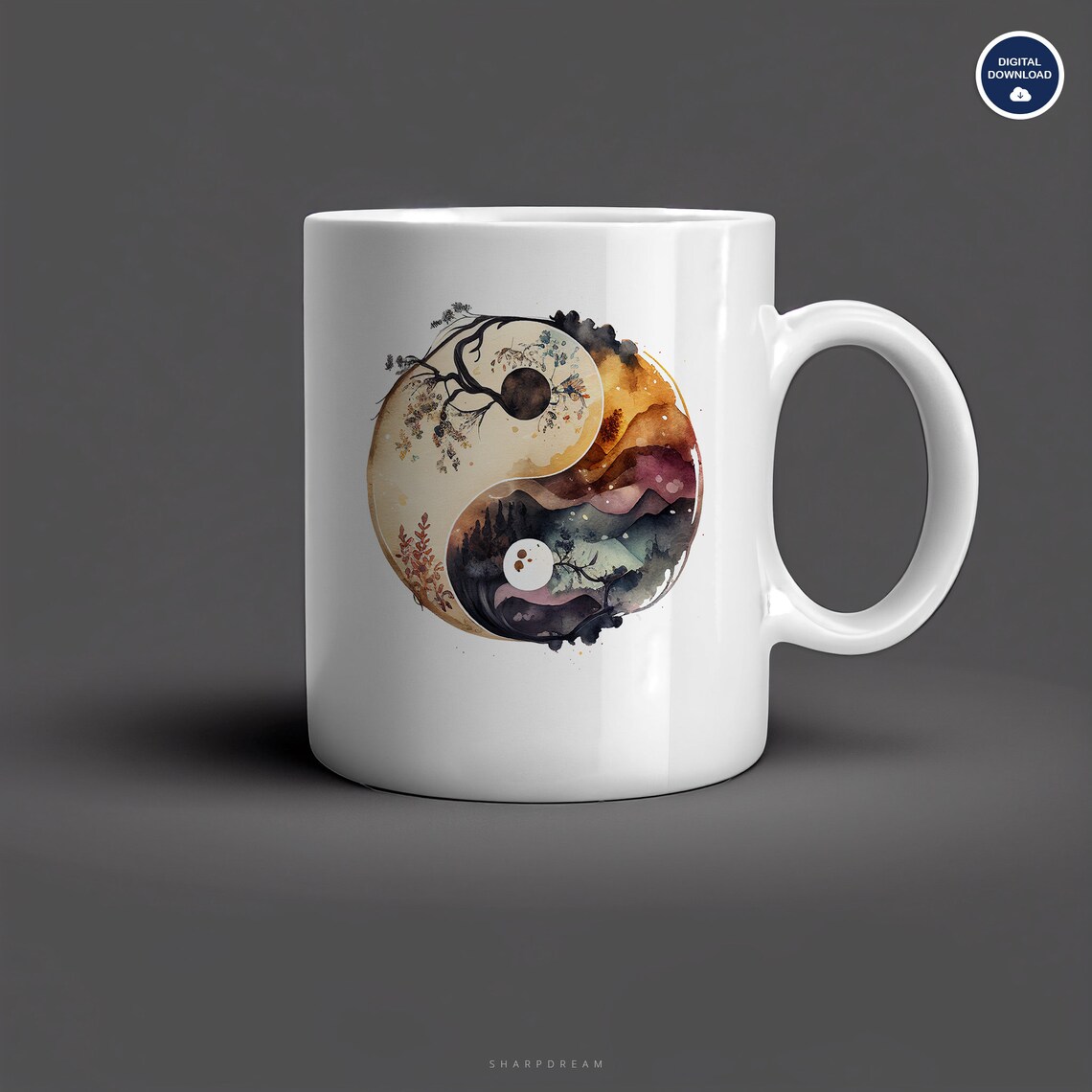 Yin Yang, Zen Decor, Ying Yang Wall Art, Boho Wall Art, Yin Yang Printable Poster, Balance Wall ...