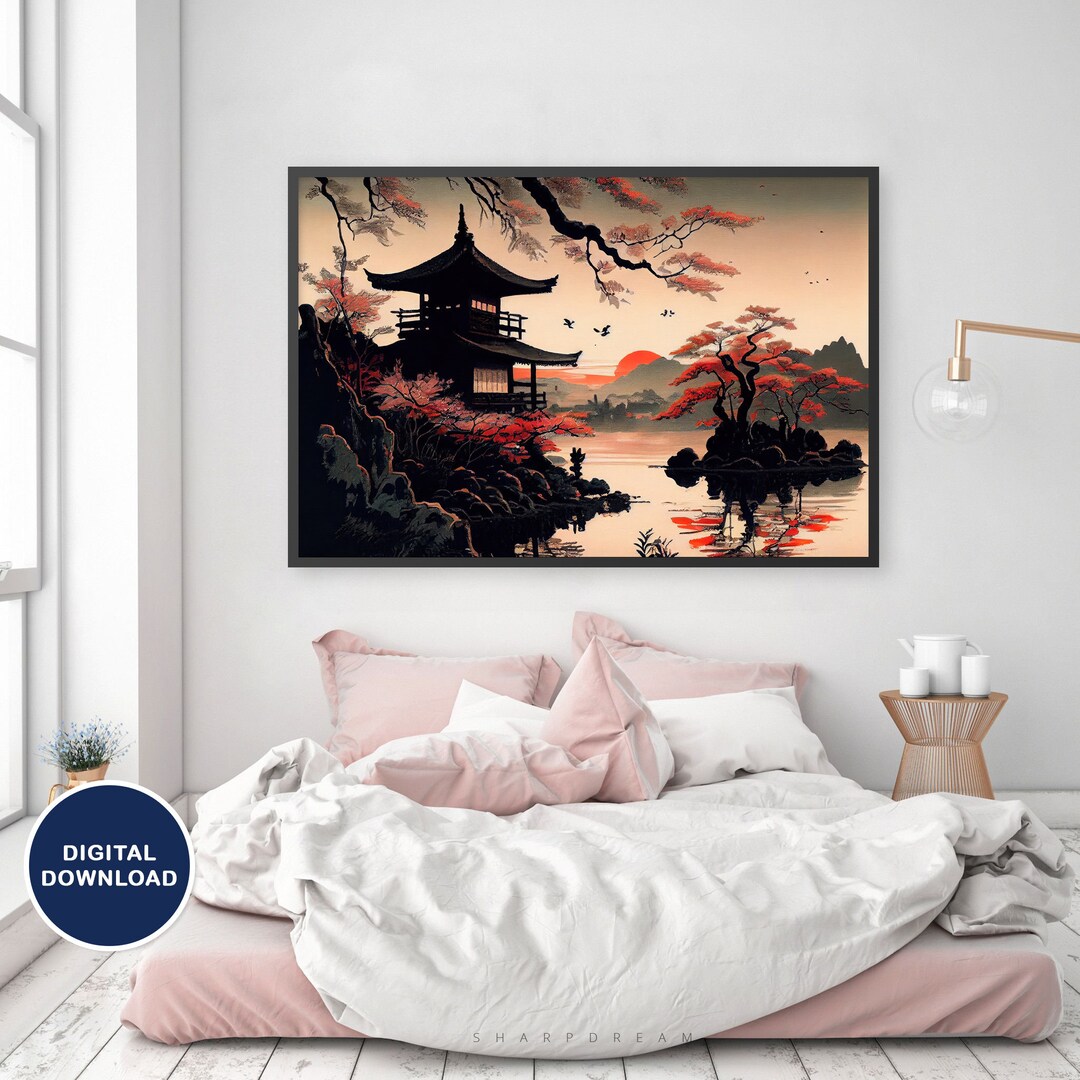 Japanese Home Decor, Mount Fuji, Sakura, Japanese Art Printable ...