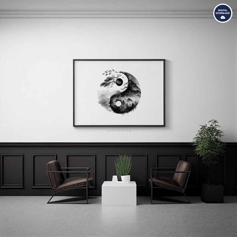 Yin Yang Printable Poster, Balance Wall Art, Ying Yang Wall Poster ...