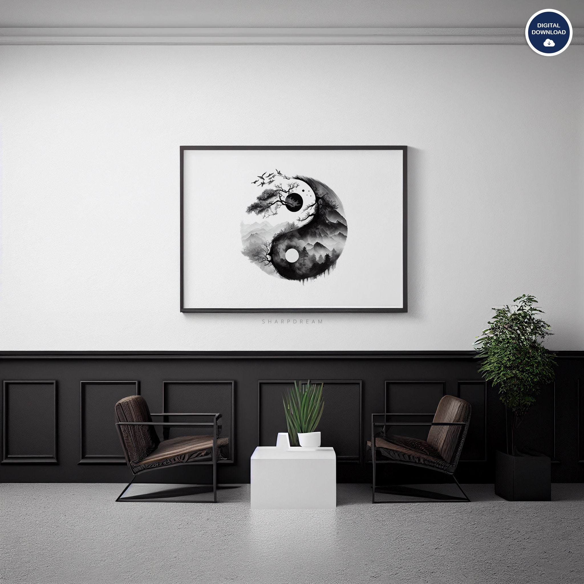 Yin Yang Printable Poster, Balance Wall Art, Ying Yang Wall Poster ...