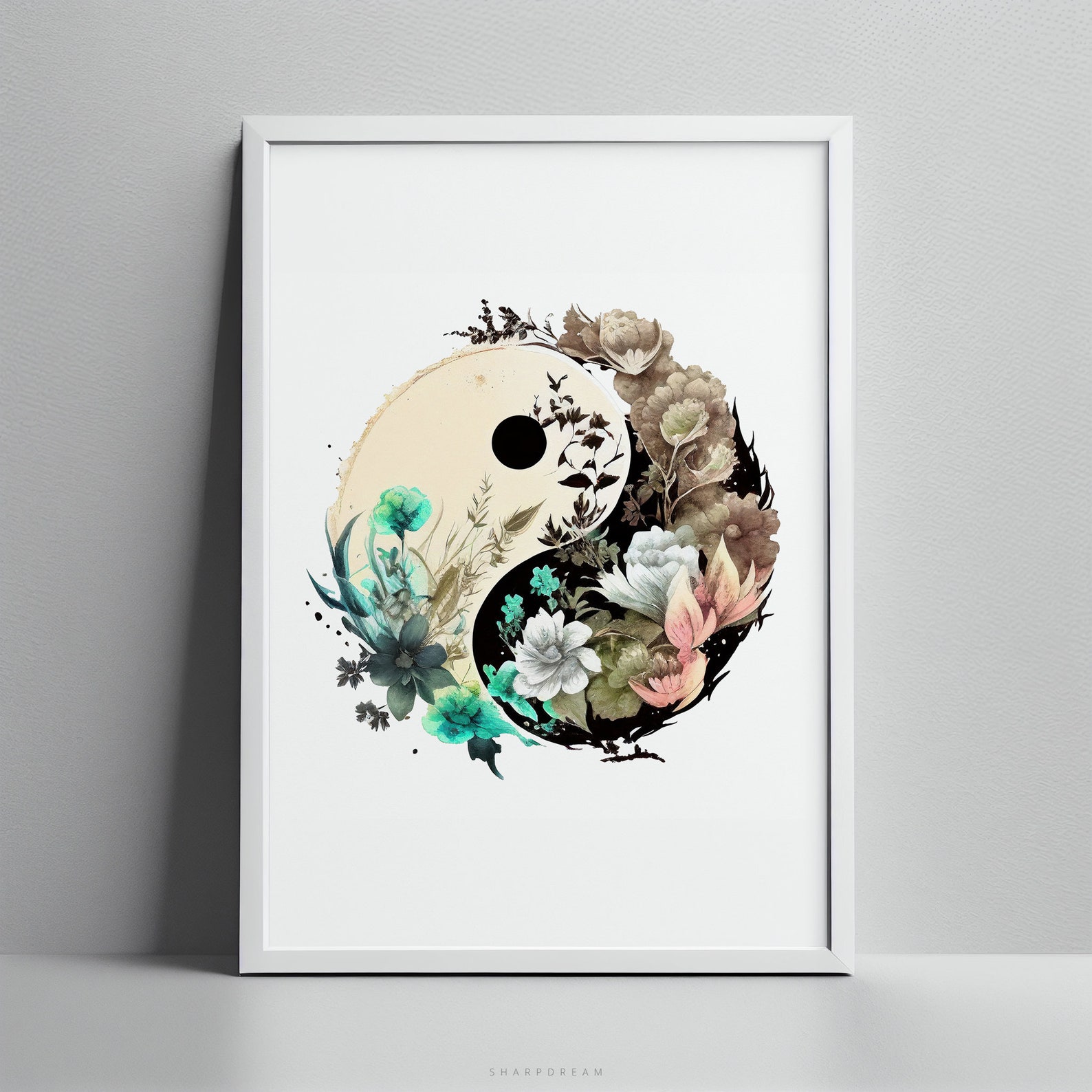 Yin Yang Watercolor Printable Collection Clipart Bundle Collection ...