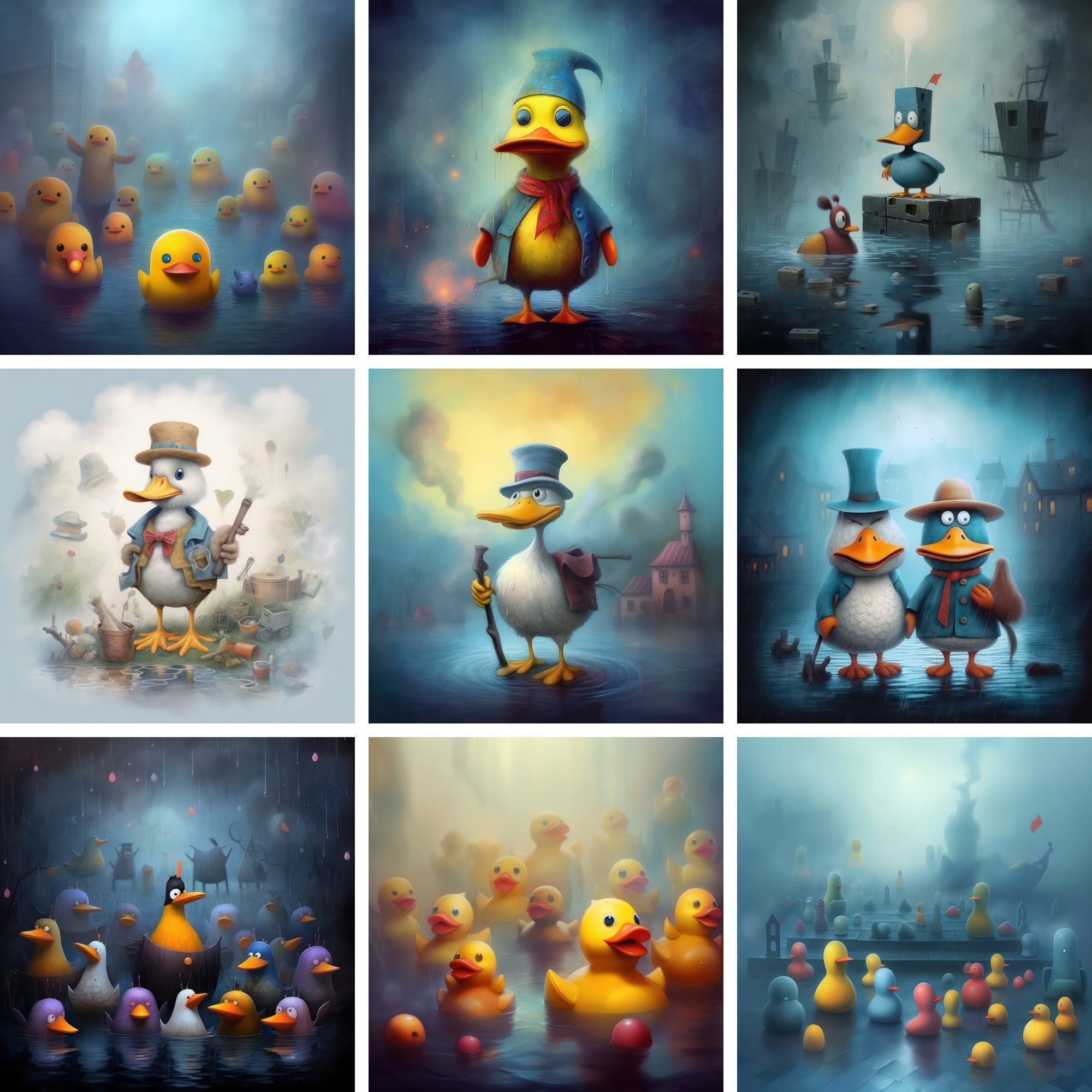 Cute Duck Printable Clipart Bundle, Cute Ducks Nursery Wall Art ...