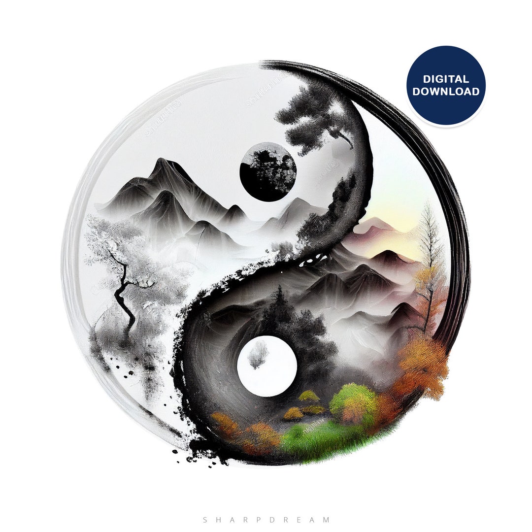 Yin Yang Printable Poster, Balance Wall Art, Ying Yang Wall Poster ...