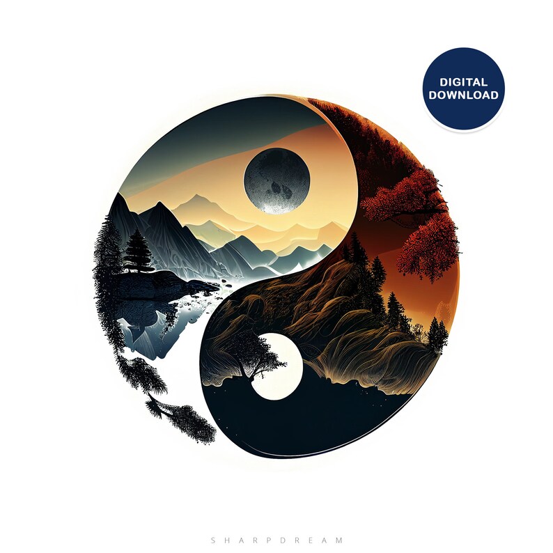 Yin Yang Printable Wall Poster Balance Print Ying Yang Wall - Etsy