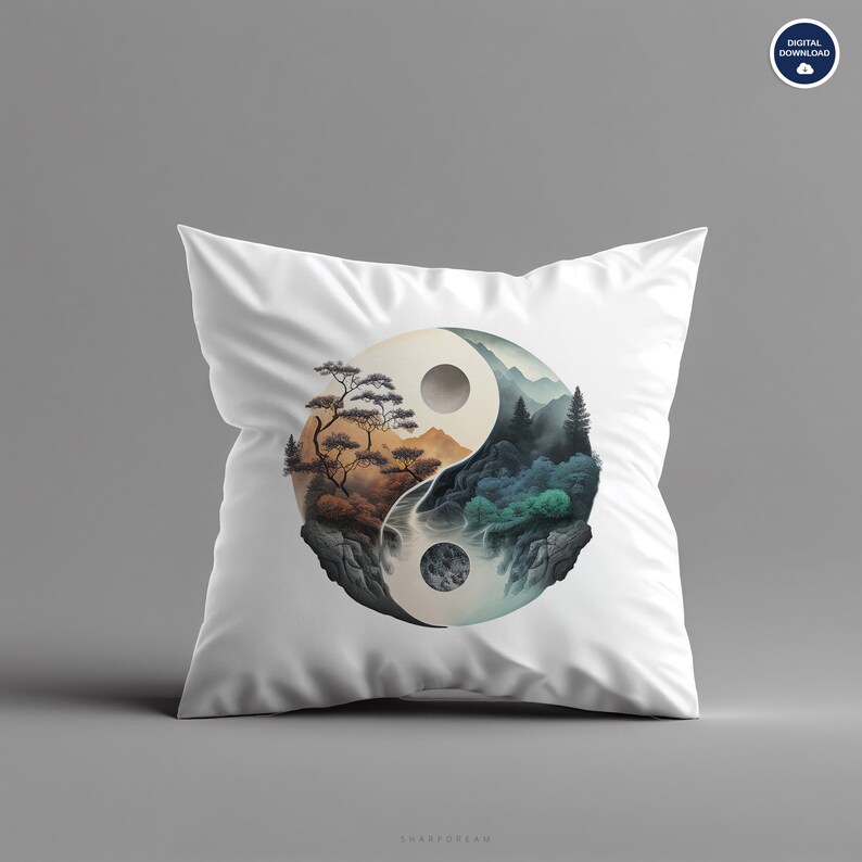 Abstract Yin Yang Print, Balance Wall Art, Zen Printable, Spiritual Wall Decor, Ying Yang Art ...