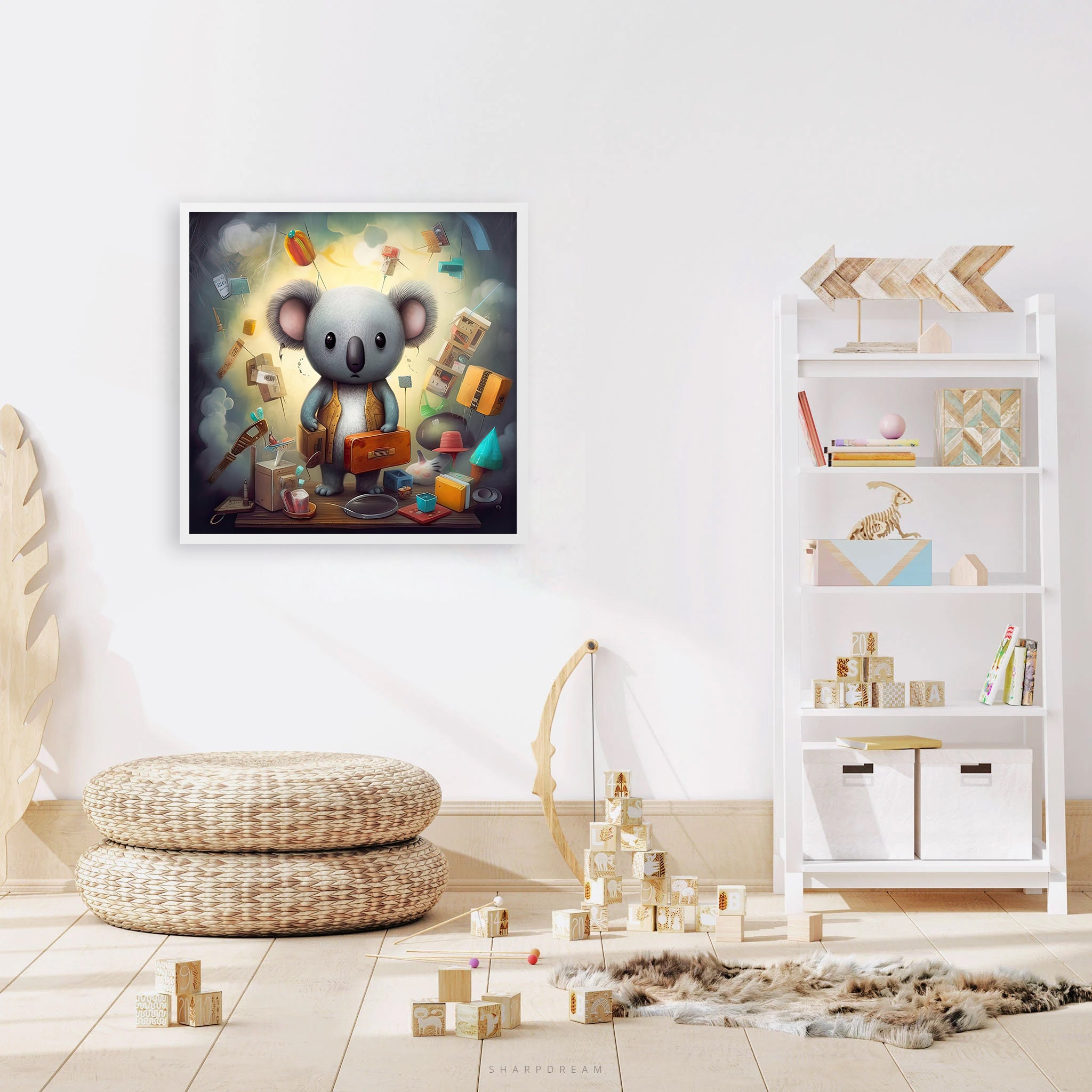Cute Koala Nursery Art Printable Collection, Print Set, Koalas Painting ...