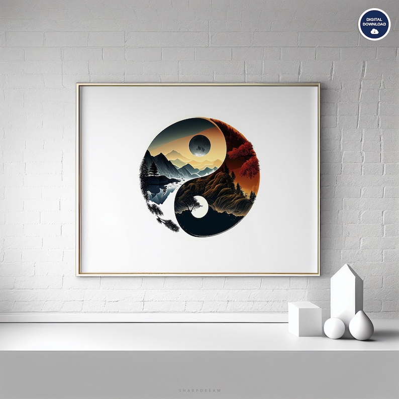 Yin Yang Printable Wall Poster, Balance Print, Ying Yang Wall Art, Zen ...