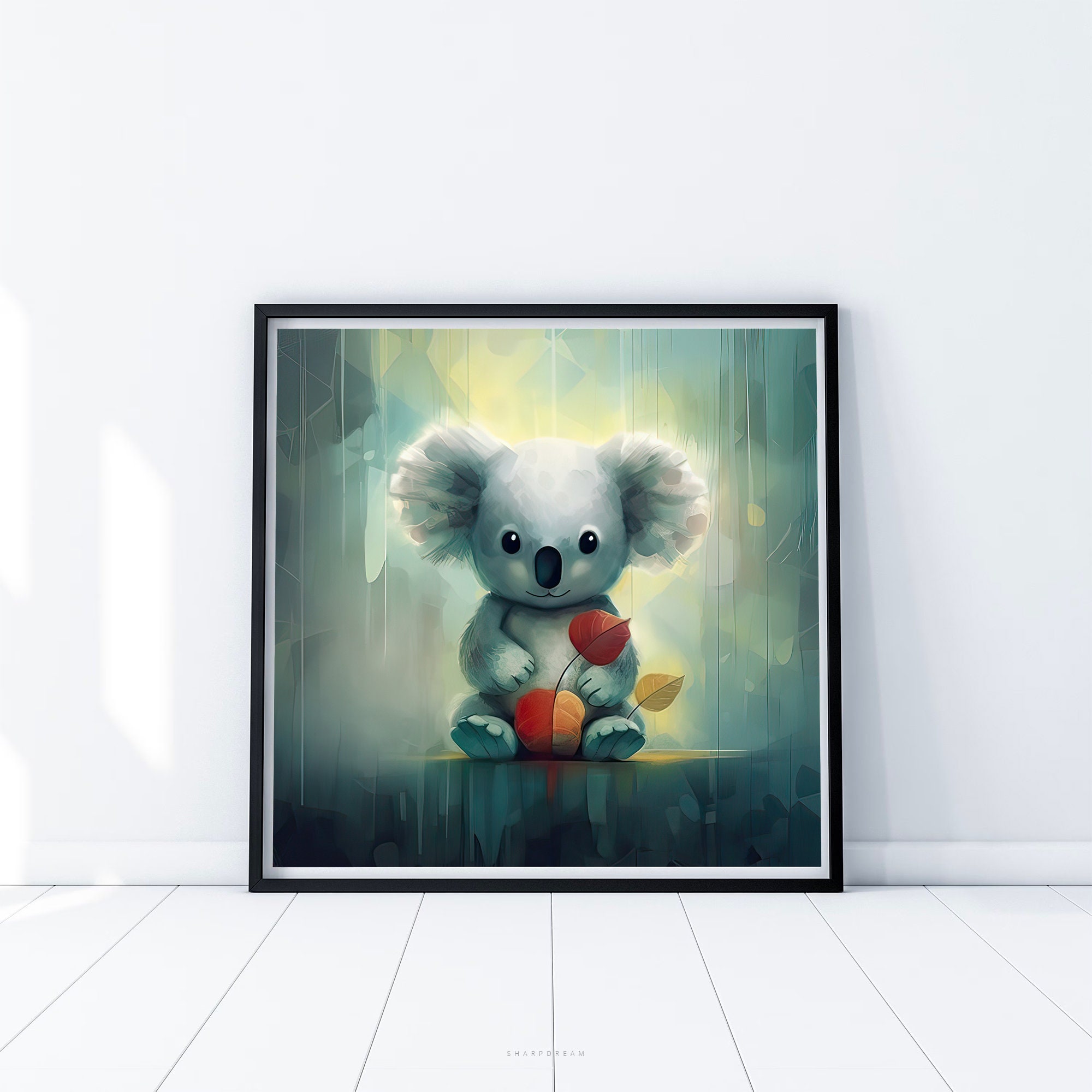 Cute Koala Nursery Art Printable Collection, Print Set, Koalas Painting ...