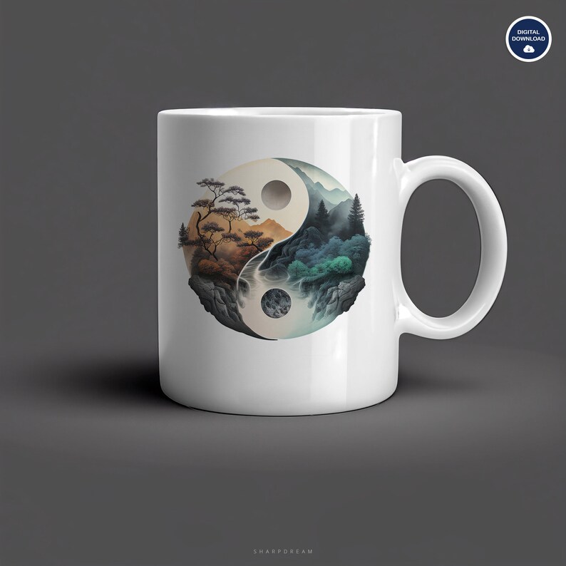 Abstract Yin Yang Print, Balance Wall Art, Zen Printable, Spiritual Wall Decor, Ying Yang Art ...