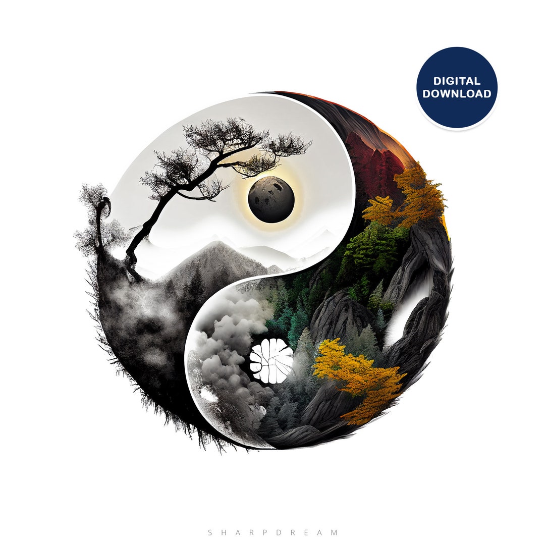 Yin Yang Printable Wall Poster, Balance Print, Ying Yang Wall Art, Zen ...