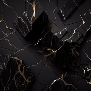 Black Marble Digital Paper Textures Set, Printable Patterns Bundle, Scrapbook Paper Collection ...