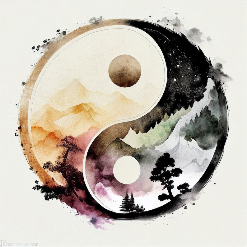 Yin Yang Printable Wall Poster, Balance Print, Ying Yang Wall Art, Zen ...