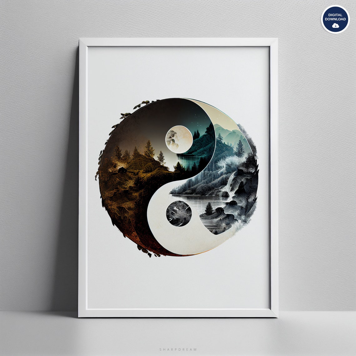 Yin Yang Printable Wall Poster, Balance Print, Ying Yang Wall Art, Zen ...