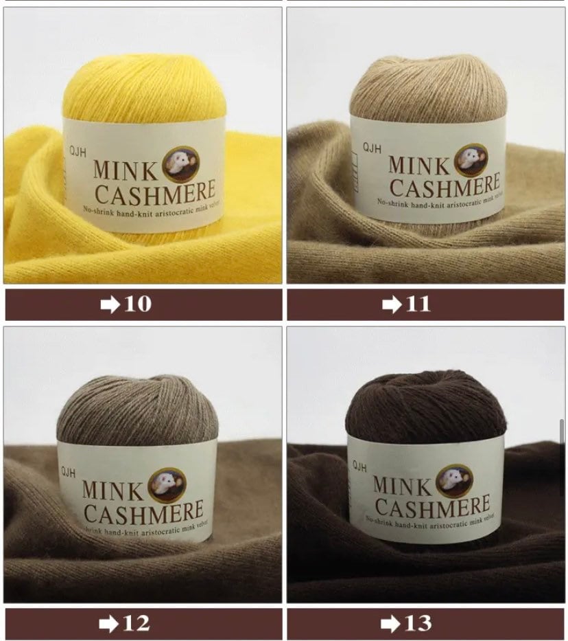 Cashmere Yarn 300g, Mink Cashmere Yarn, Natural Cashmere Yarn, 300g ...