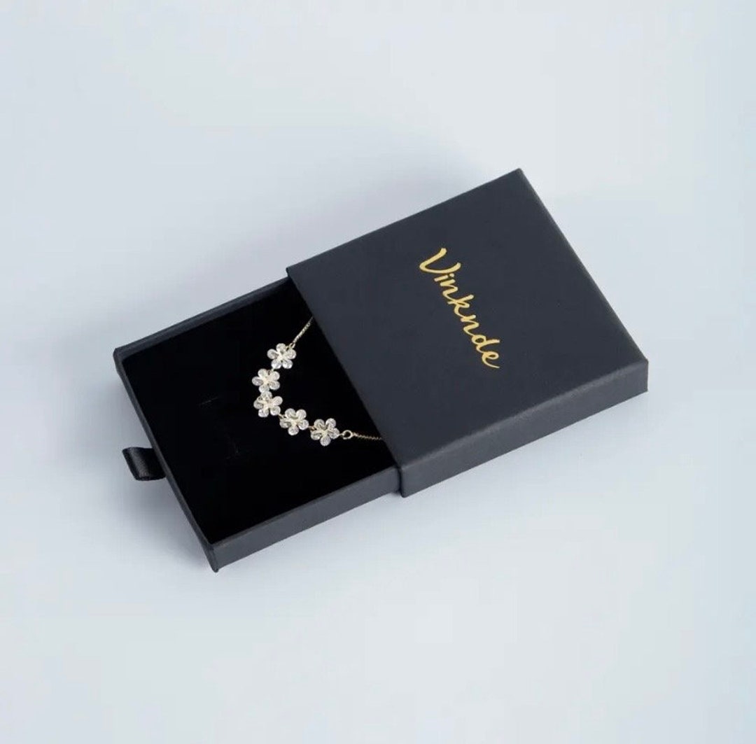 50 Pieces Custom Logo Hard Paper Box With Sponge for Jewelry, Jewelry ...