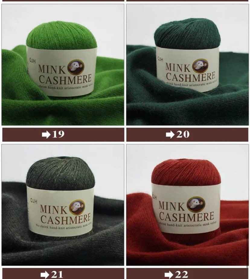 Cashmere Yarn 300g, Mink Cashmere Yarn, Natural Cashmere Yarn, 300g ...