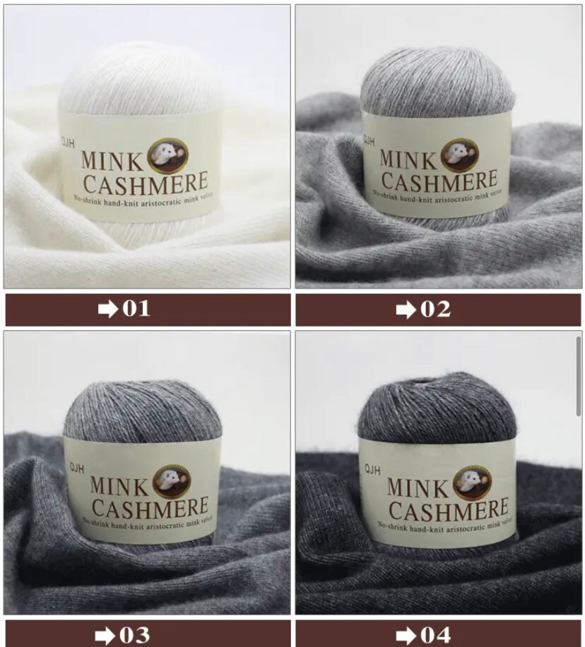 Cashmere Yarn 300g, Mink Cashmere Yarn, Natural Cashmere Yarn, 300g ...