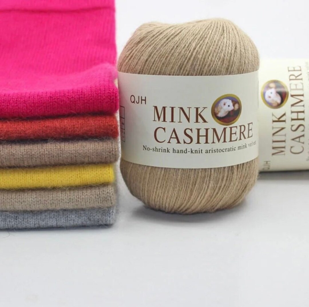 Cashmere Yarn, Natural Mink Cashmere Yarn, Yarn for Hand Knitting ...