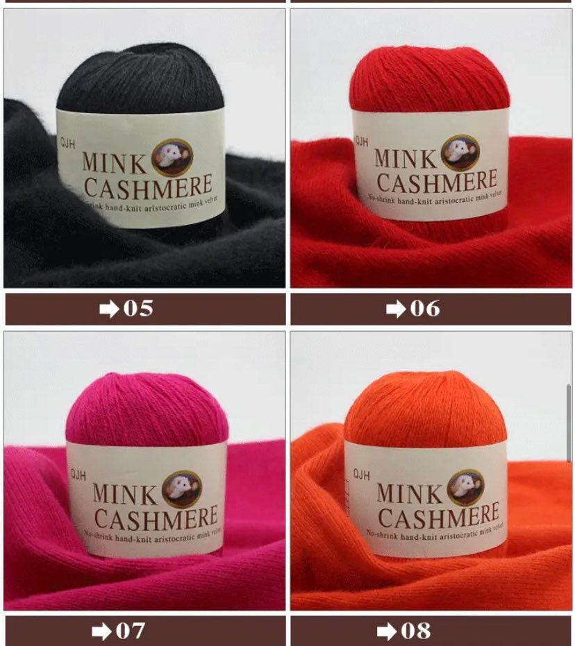 Cashmere Yarn 300g, Mink Cashmere Yarn, Natural Cashmere Yarn, 300g ...