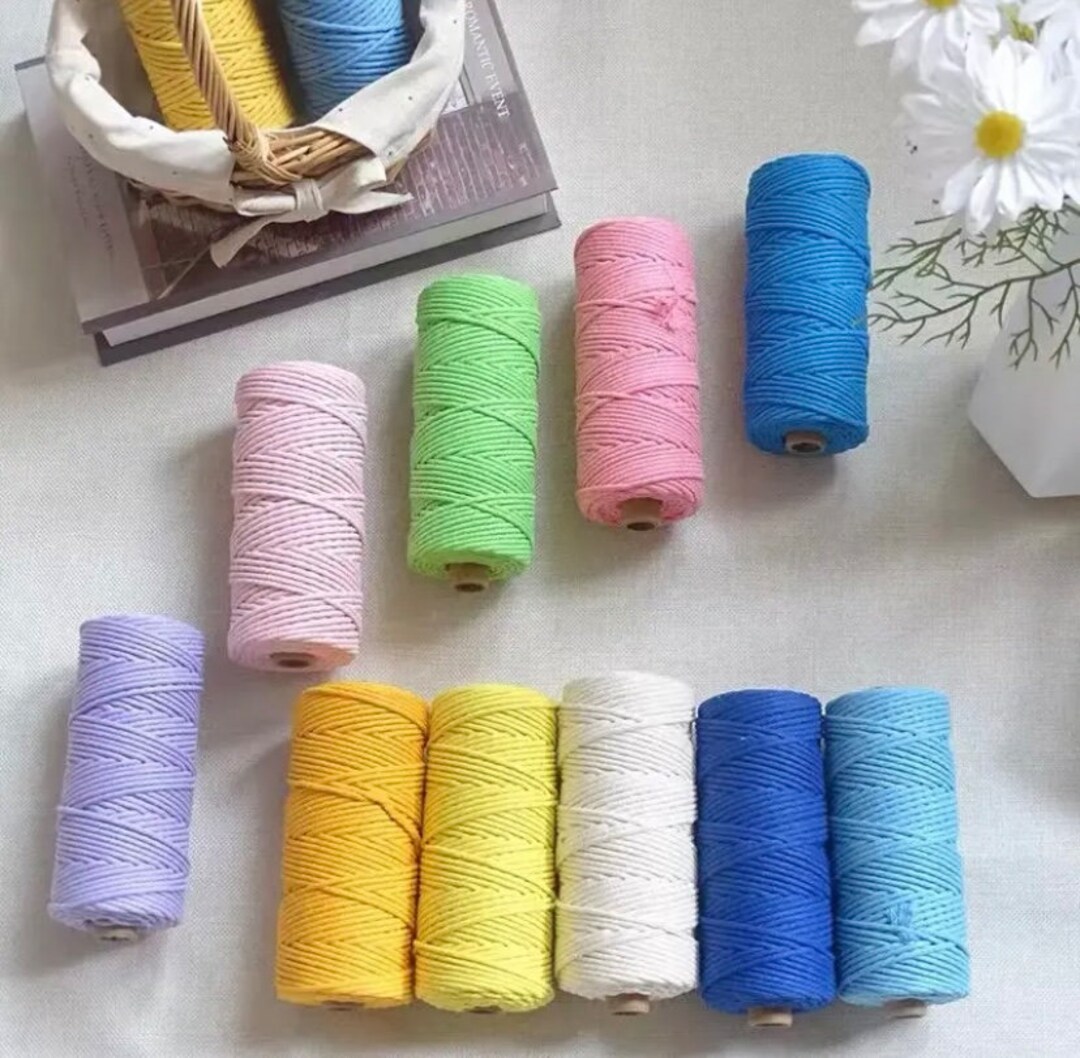 3mm 100% Cotton Macramé Cord, Macrame Yarn, Cotton Yarn for Macrame ...