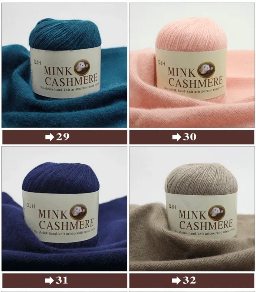 Cashmere Yarn 300g, Mink Cashmere Yarn, Natural Cashmere Yarn, 300g ...
