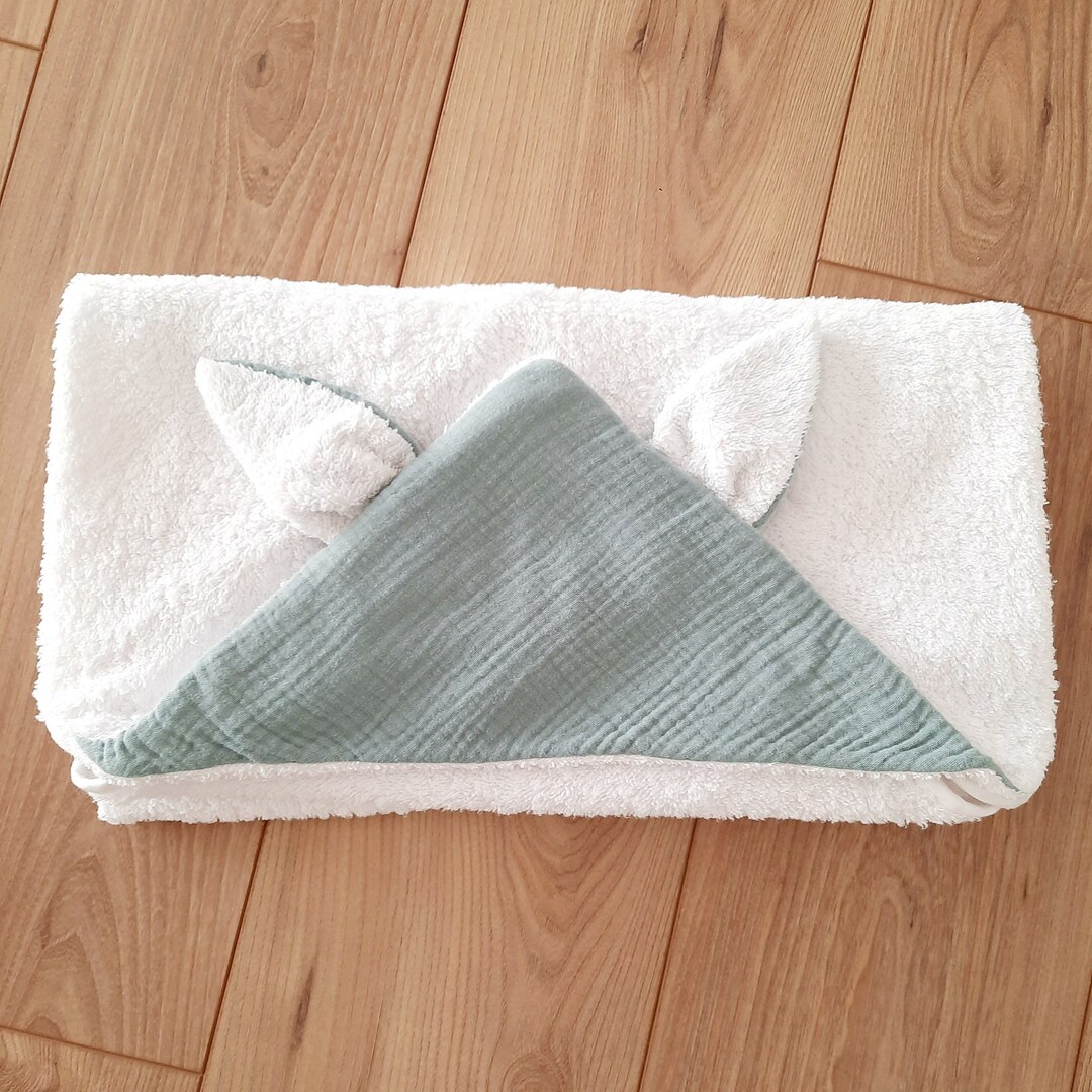 Plain Cotton Gauze Bath Cape With Hood and Rabbit Ears - Etsy