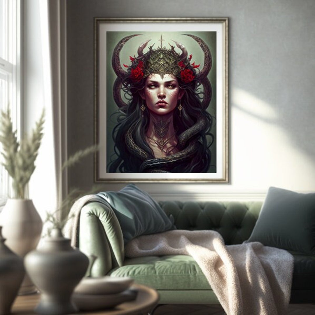Goddess Lilith Digital Image Occult Printable Art Female Demon Digital ...