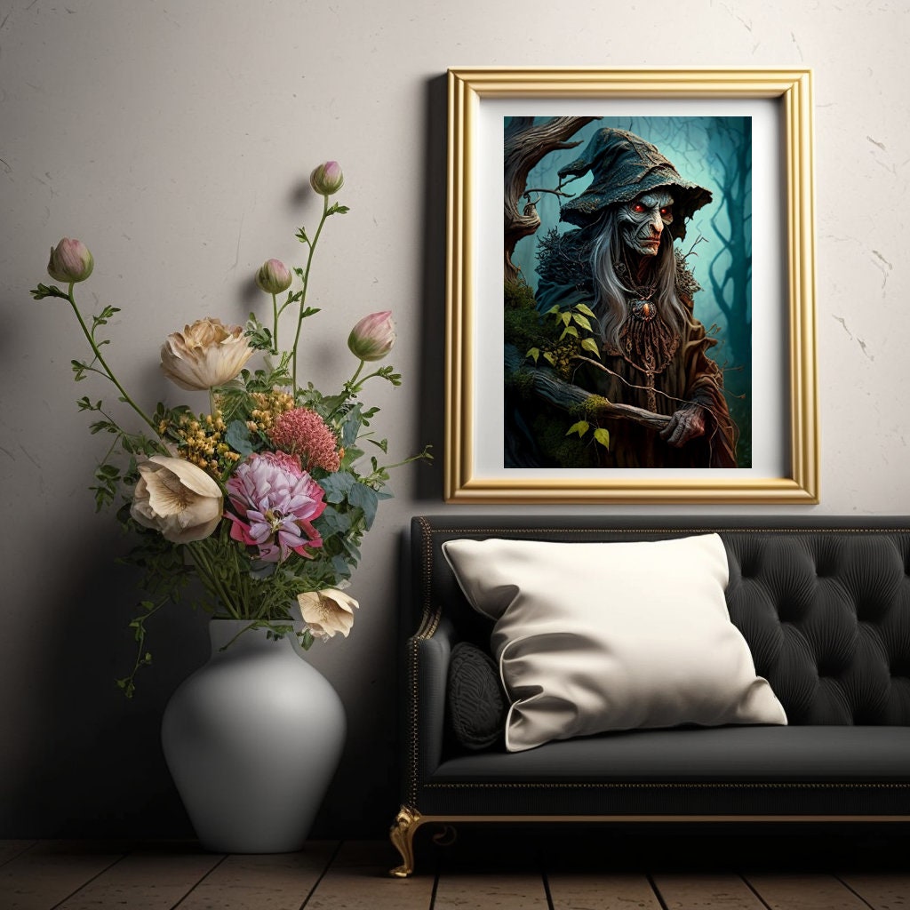 Baba Yaga Digital Image Witch Digital Art Baba Jaga Printable Art Baba ...
