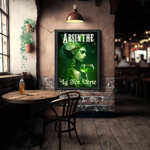 Absinthe Poster Green Fairy Premium Matte Poster La Fée Verte Wall Art ...