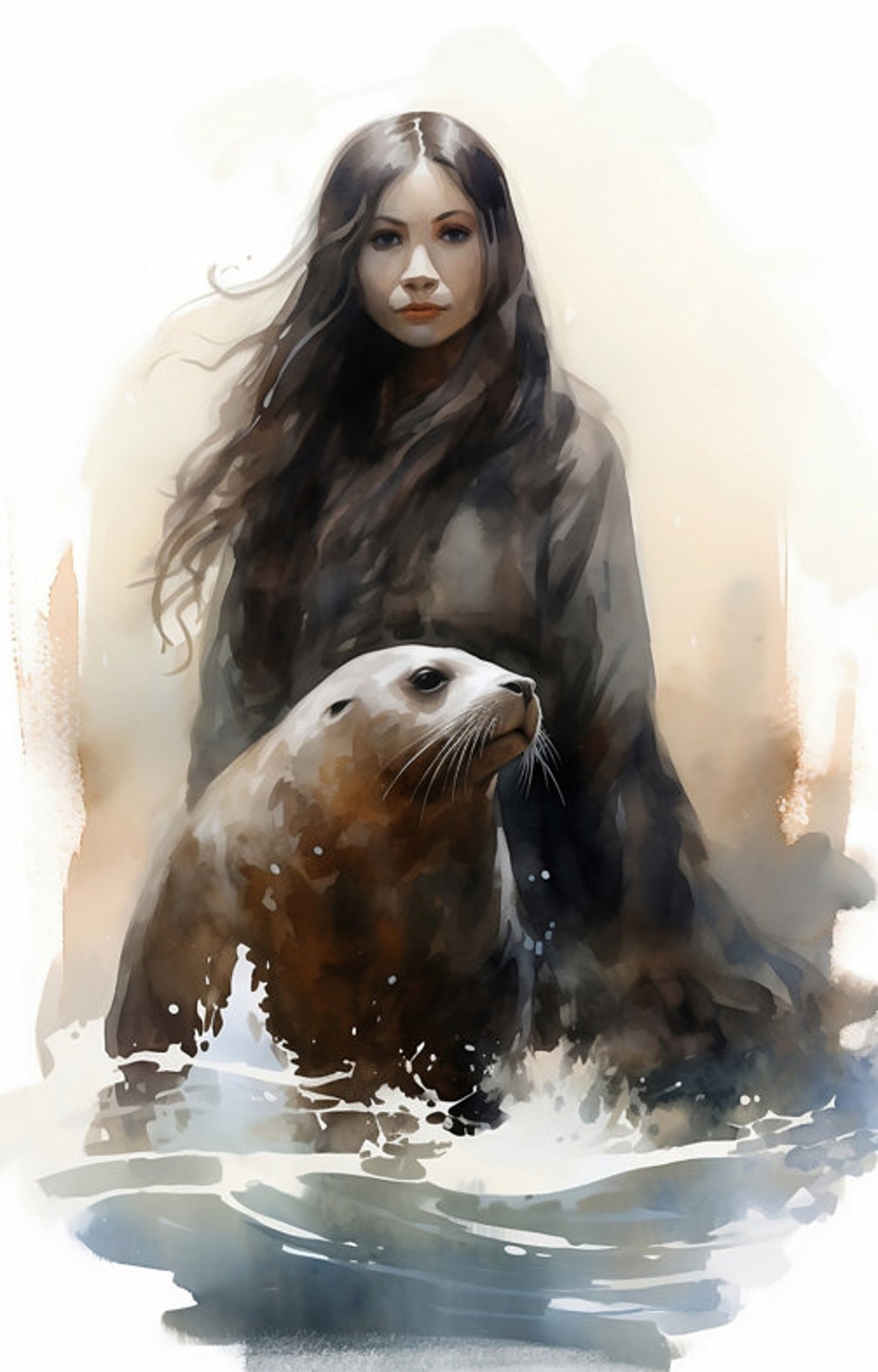 Selkie Digital Image Scottish Seal Shapeshifter Printable Art ...