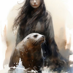 Selkie Digital Image Scottish Seal Shapeshifter Printable Art ...