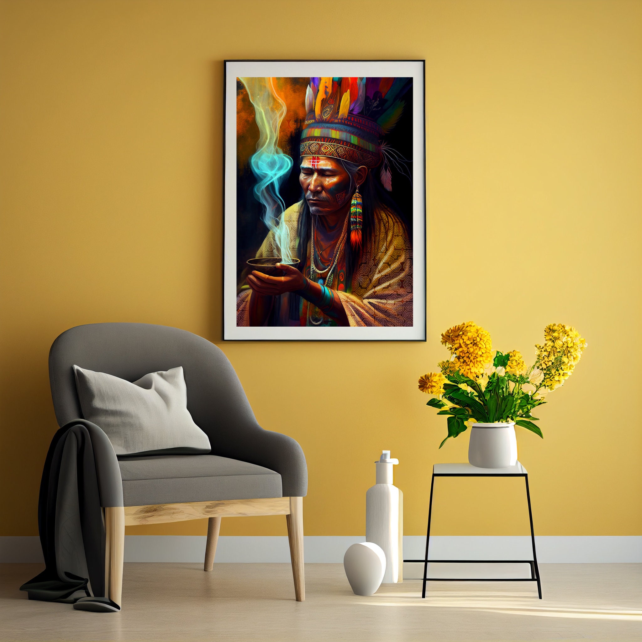 Shaman Digital Image Ayahuasca Psychedelic Wall Art Shaman - Etsy
