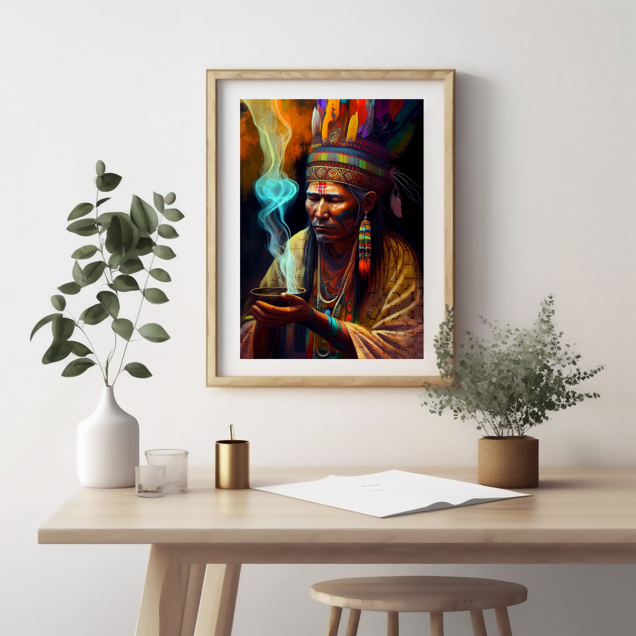 Shaman Digital Image Ayahuasca Psychedelic Wall Art Shaman - Etsy
