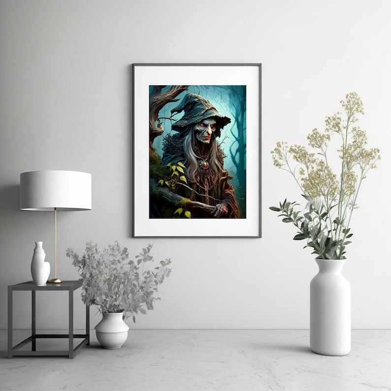 Baba Yaga Digital Image Witch Digital Art Baba Jaga Printable Art Baba ...