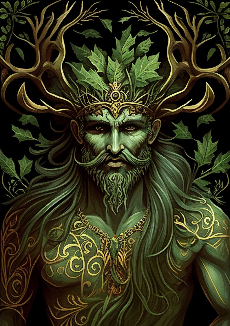 Cernunnos Celtic God of Nature Digital Image the Horned God Digital Art ...