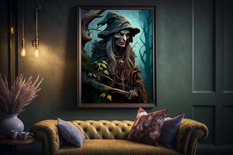 Baba Yaga Digital Image Witch Digital Art Baba Jaga Printable Art Baba ...
