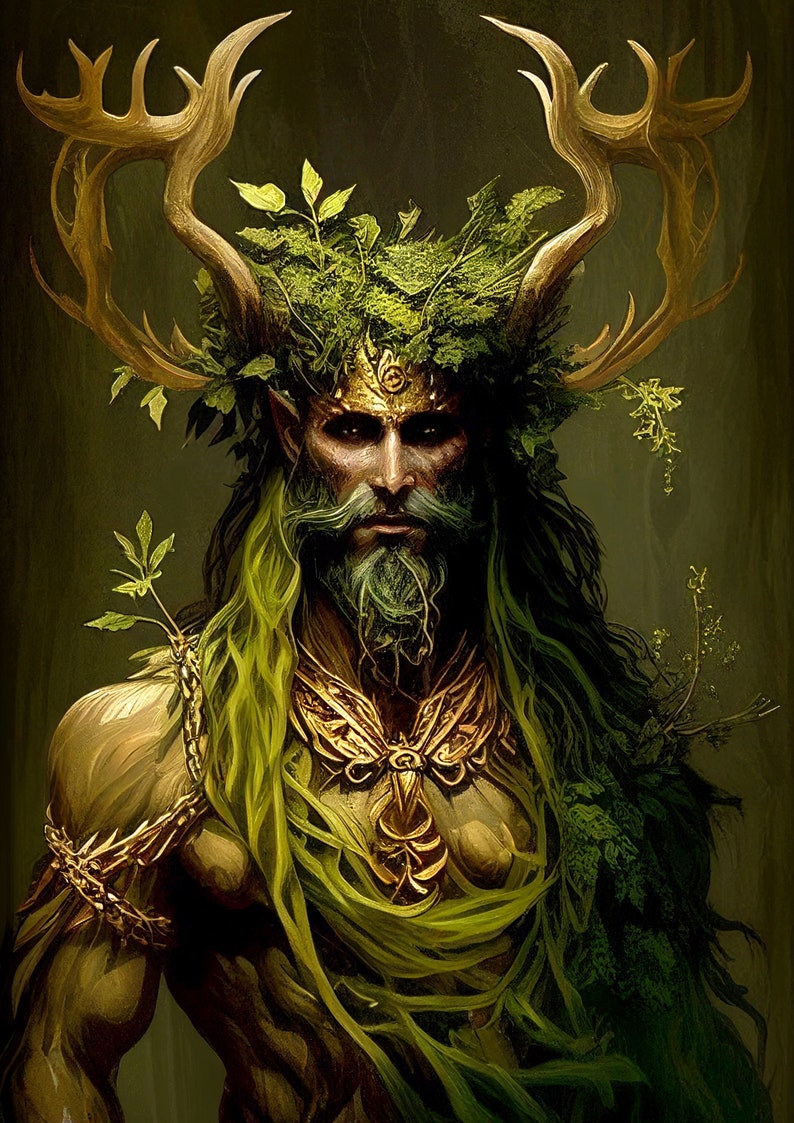Cernunnos Celtic God of Nature Digital Art the Horned God - Etsy UK